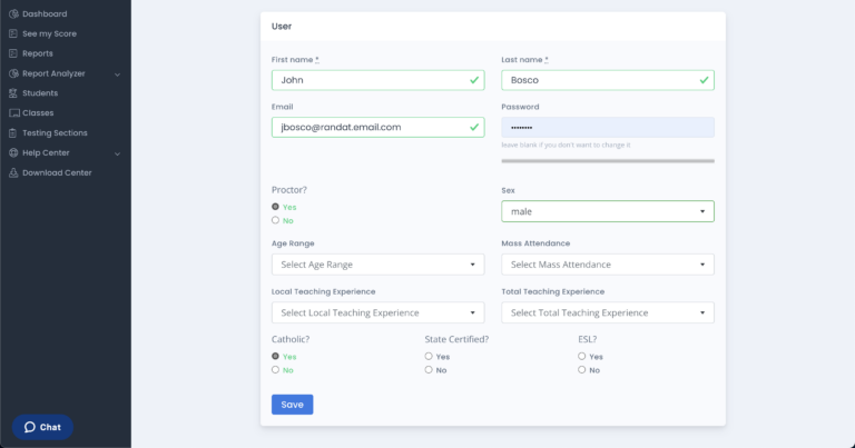 Before Testing: Complete Your Profile - Assessment of Religious Knowledge